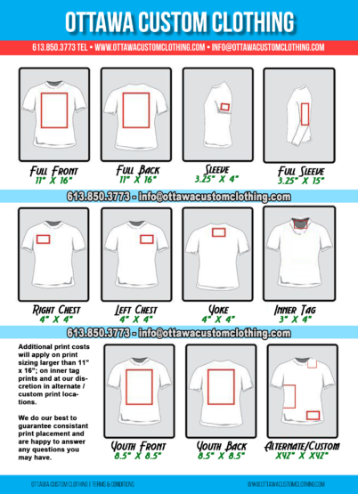 Print Sizing – Custom T-Shirt Printing & Embroidery